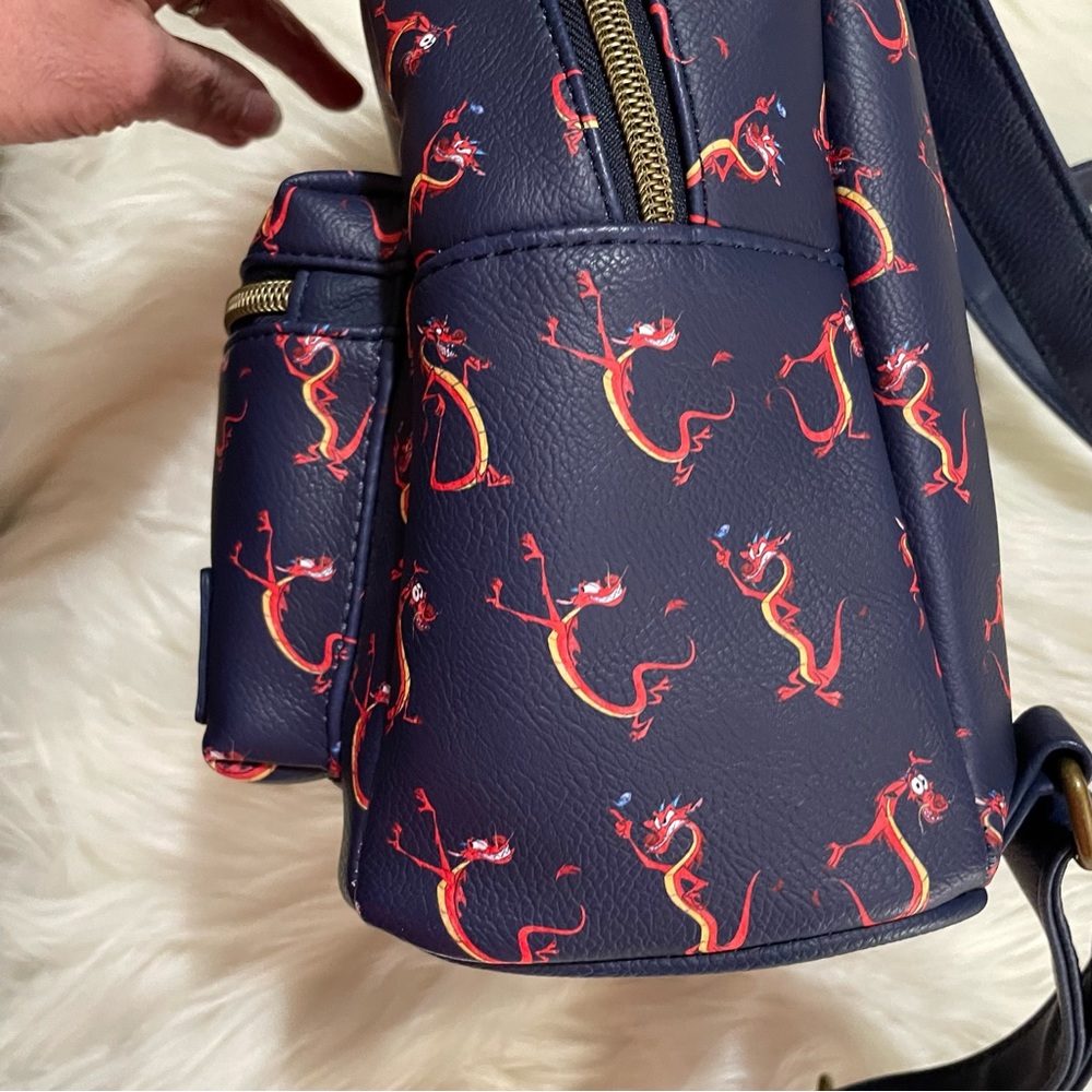 Loungefly Disney Mulan Mushu Mini Backpack Blue & Red - Gem